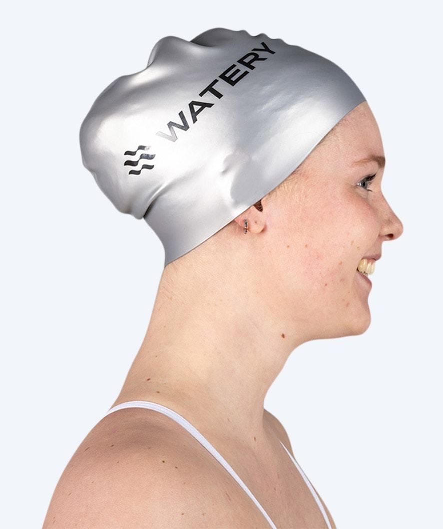Signature Swim Cap - Silver